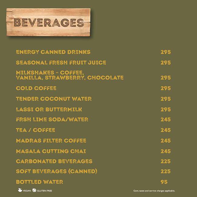 Menu at Bazaar All Day Diner, Chennai