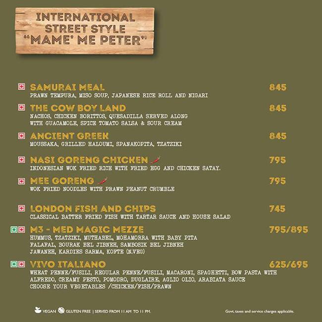 Menu at Bazaar All Day Diner, Chennai