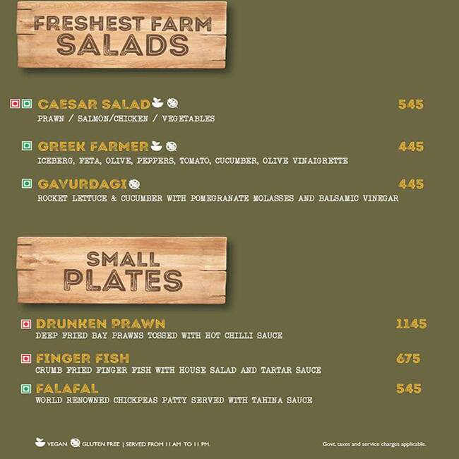 Menu at Bazaar All Day Diner, Chennai