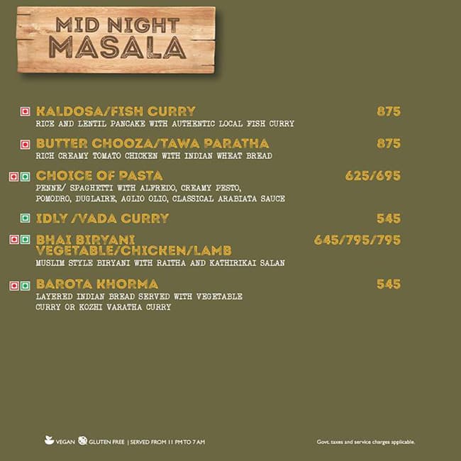 Menu at Bazaar All Day Diner, Chennai