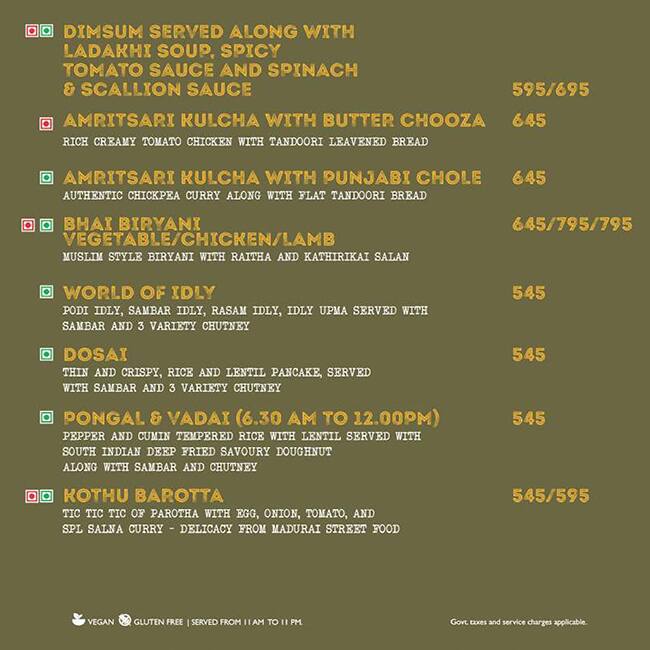 Menu at Bazaar All Day Diner, Chennai