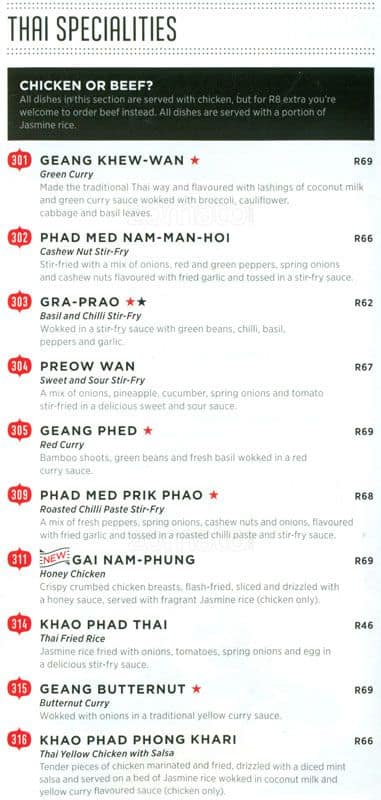 Speisekarte von Simply Asia restaurant, Pretoria, Southdowns Shopping ...