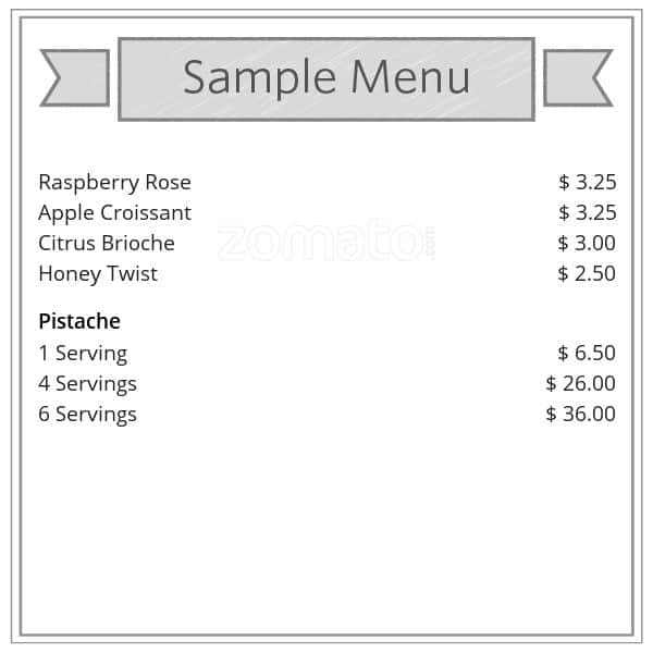 Menu at Duo Pâtisserie & Café, Markham