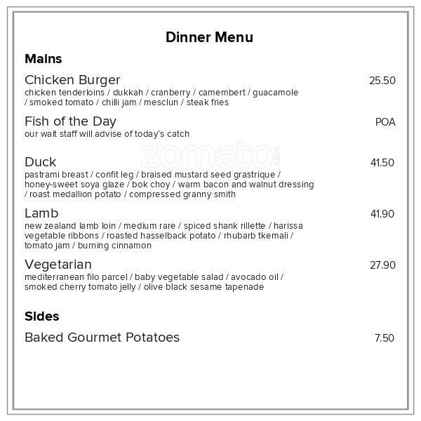 Menu at Urbano Bistro Cafe & Restaurant, Rotorua