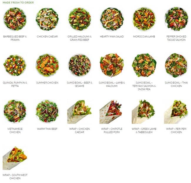 Sumo Salad Menu, Menu for Sumo Salad, Perth CBD, Perth - Urbanspoon/Zomato