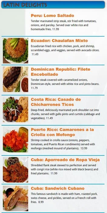 Carta del restaurante Cabo's Mexican Cuisine & Cantina, Charlotte