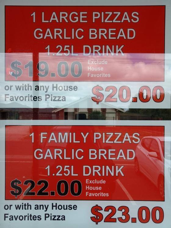 Menu at Palace Dial A Pizza fast food, Craigieburn