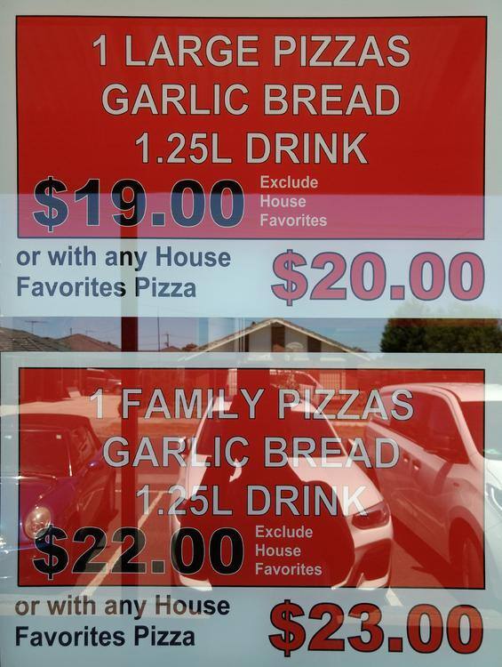 Menu at Palace Dial A Pizza fast food, Craigieburn
