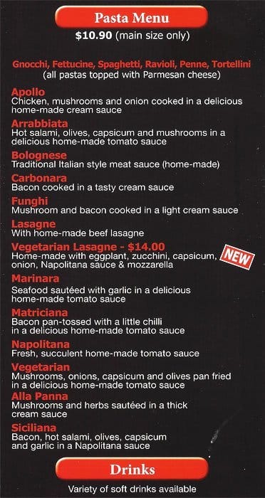 Menu at Palace Dial A Pizza fast food, Craigieburn