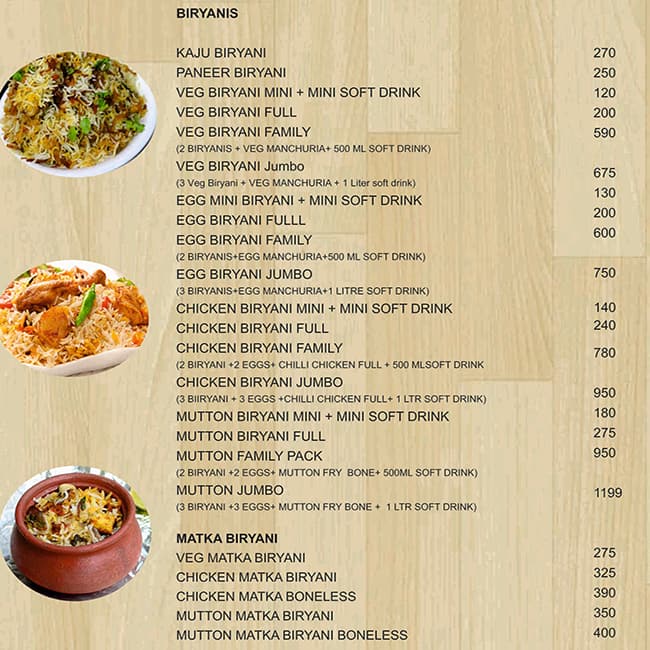 Menu at Dandu's Food Plaza, Secunderabad, 18-498/1