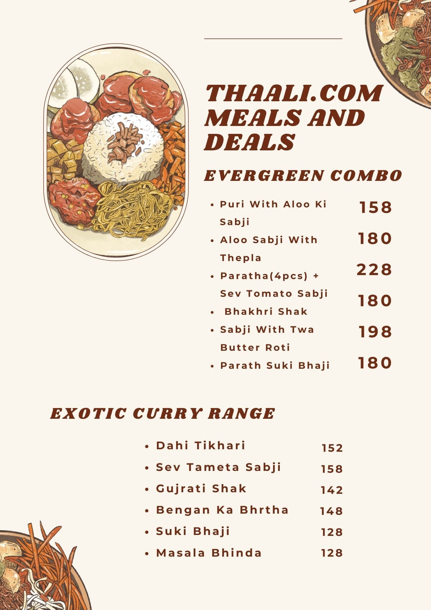 Menu of Thaali Com, Paldi, Ahmedabad