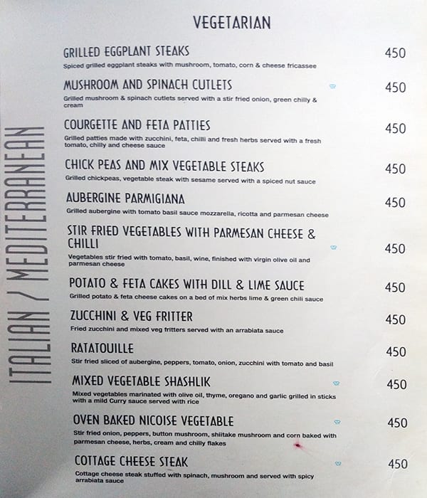 Menu at Azzuri Bay, Chennai, 13