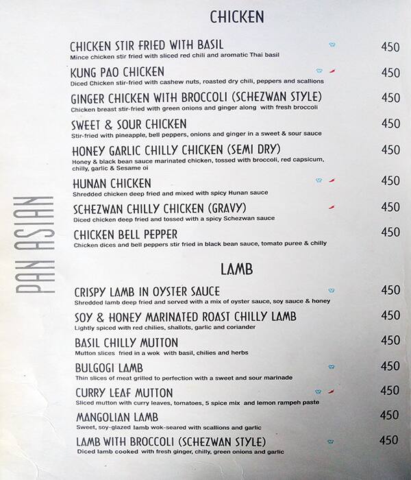 Menu at Azzuri Bay, Chennai, 13