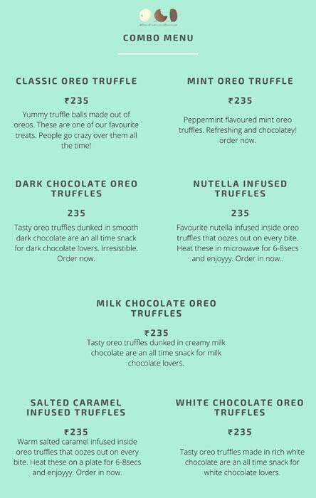 Menu at OCD - Oreo Compulsive Disorder, Chennai, 51