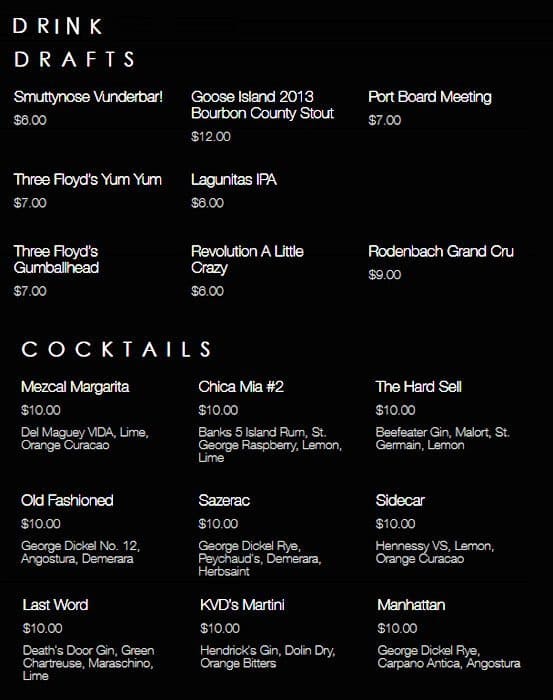 Bar Deville Menu, Menu for Bar Deville, West Town, Chicago - Urbanspoon ...