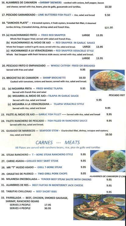 Menu at El Pulpo restaurant, Dallas, Lake June Rd