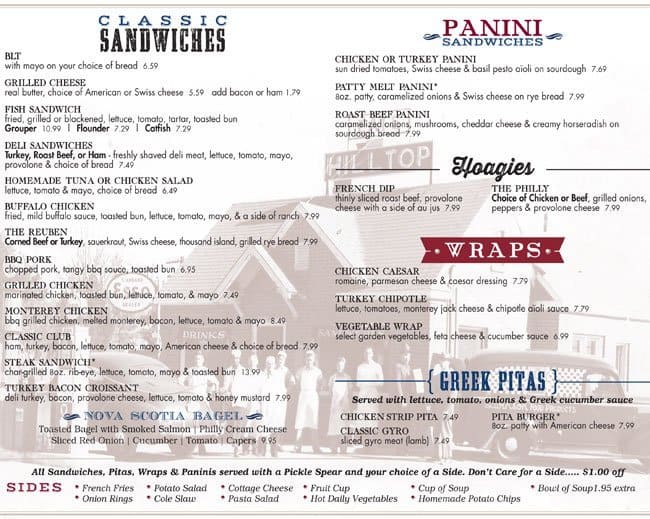 Menu at Hilltop Fish Fare & Steakhouse, Monroe