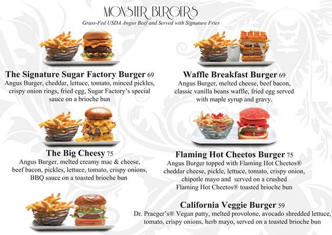 Menu at Sugar Factory - City Walk restaurant, Dubai