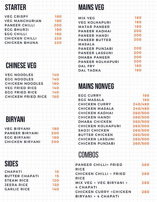 Menu at House Of Tadka, Nagpur, Plot no 10