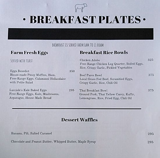 Menu at The Fatted Calf Tagaytay restaurant, Silang
