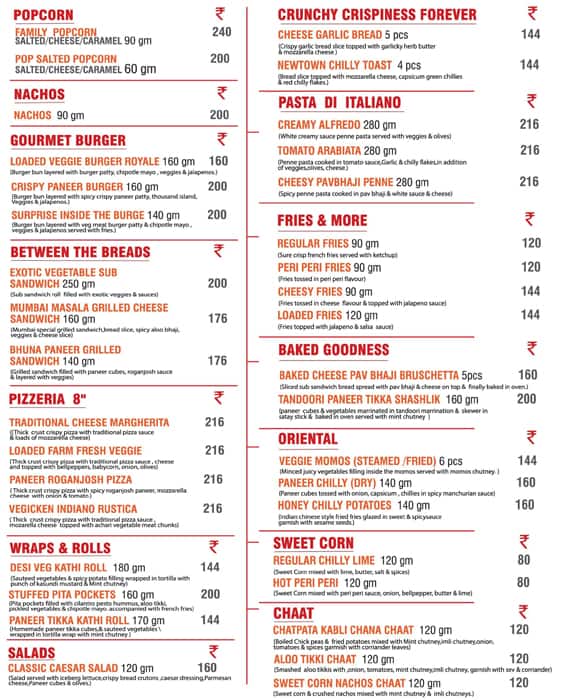 Menu of Cafe by Miraj Cinemas, New Town, Kolkata