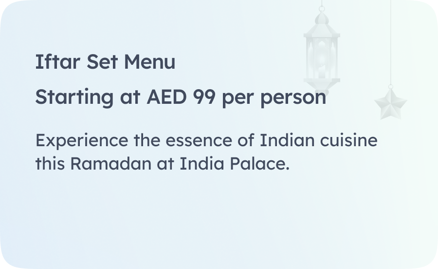 Menu of India Palace, Al Garhoud, Dubai