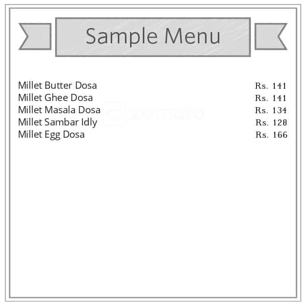 Menu of Millet Marvels, Gandipet, Hyderabad