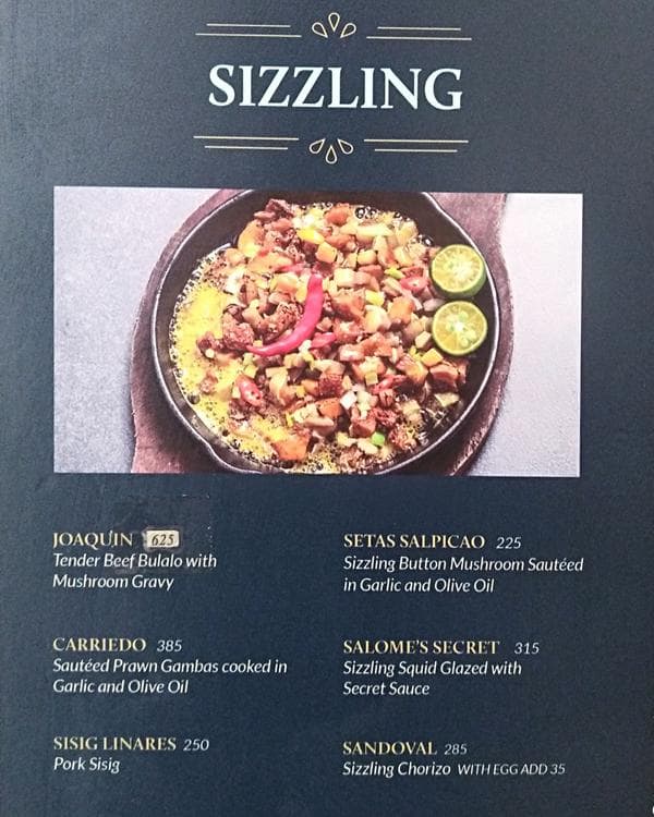 Carta del restaurante Crisostomo - Ayala Malls Solenad, Santa Rosa ...