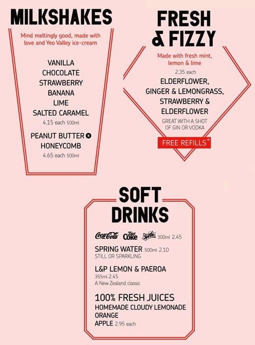 Menu at Gourmet Burger Kitchen restaurant, Birmingham, Burger Burger ...