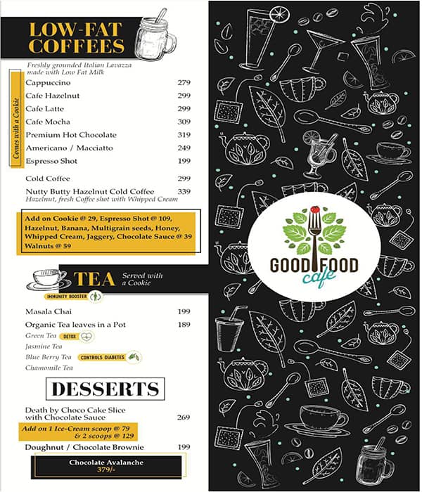 Menu of The Good Food Cafe, Pitampura, New Delhi