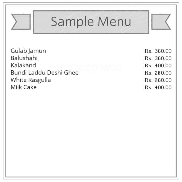 Hira Lal Sweets Menu, Menu for Hira Lal Sweets, Shahdara, New Delhi ...