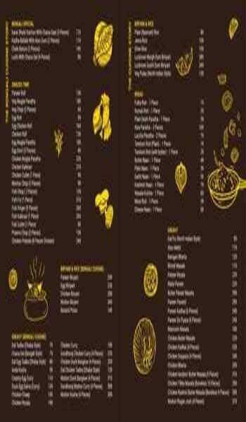 Menu of The Cuisine Story, CV Raman Nagar, Bangalore