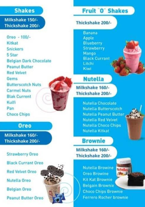 Menu of Makers Of Shakes, Madhapur, Hyderabad