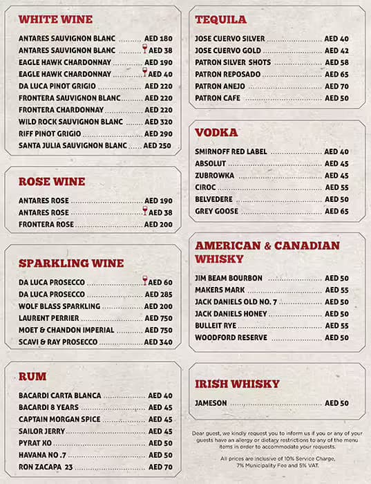 Menu of Double Decker - Swissôtel Al Murooj, Downtown Dubai, Dubai