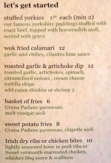 Menu at St James Well Pub, Port Moody