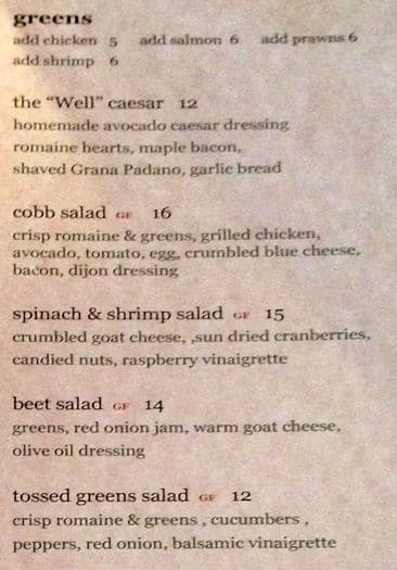 Menu at St James Well Pub, Port Moody