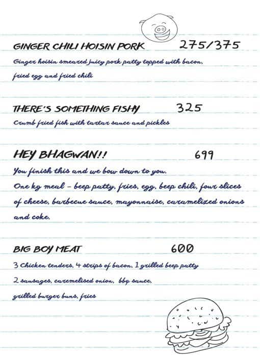 Menu at Double Roti, Bengaluru