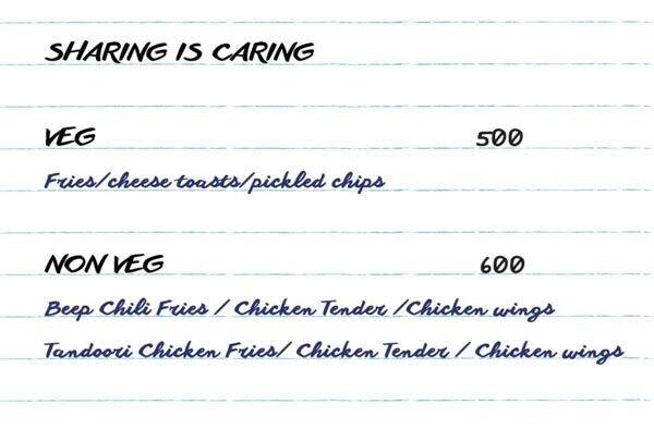 Menu at Double Roti, Bengaluru