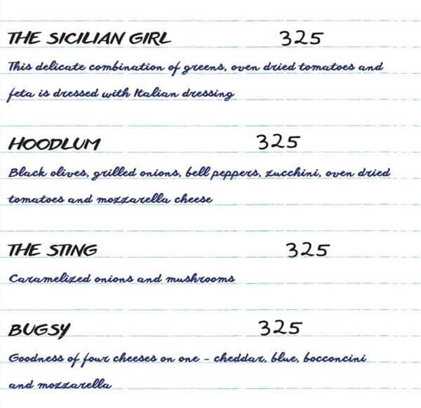 Menu at Double Roti, Bengaluru