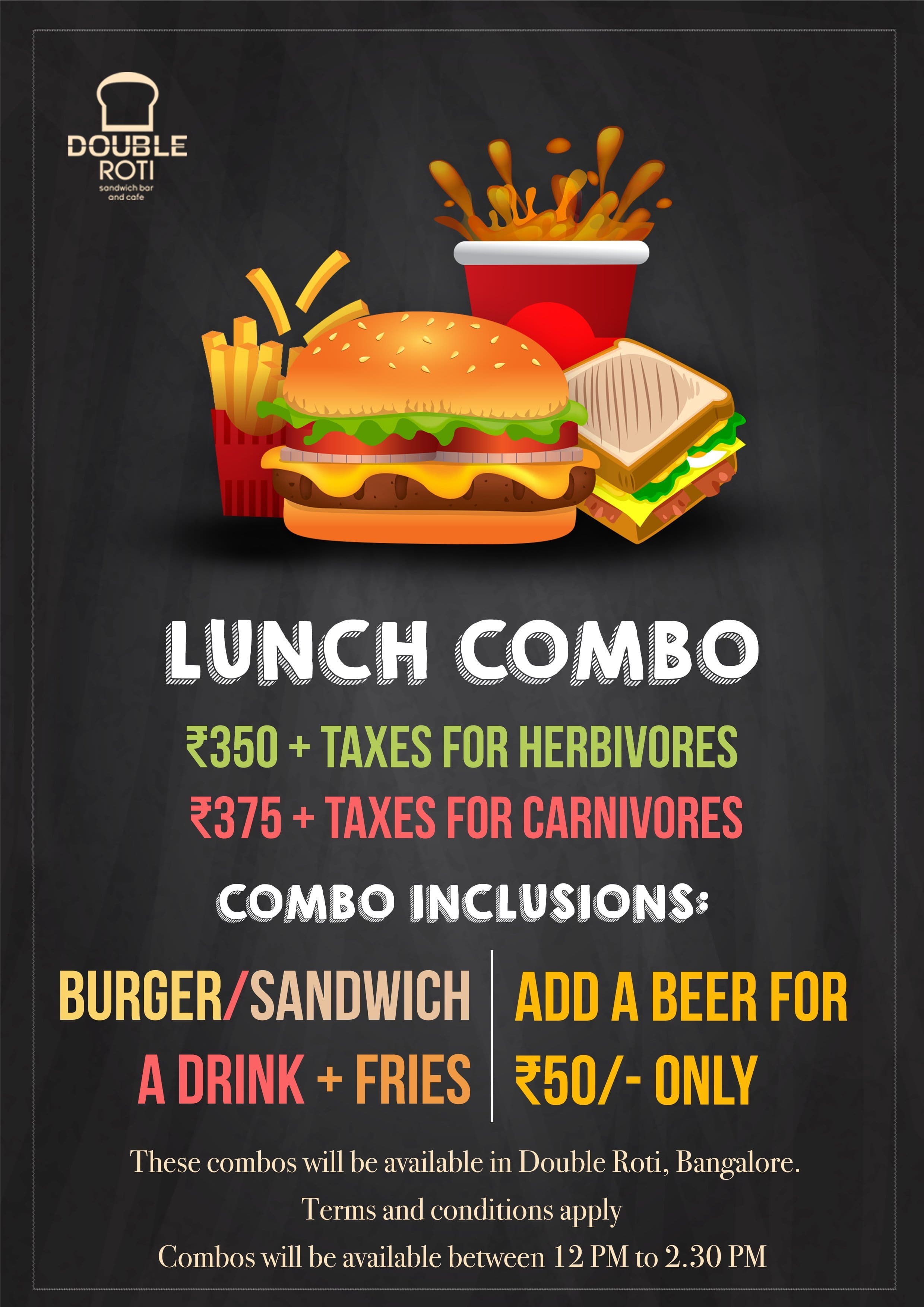 Menu at Double Roti, Bengaluru