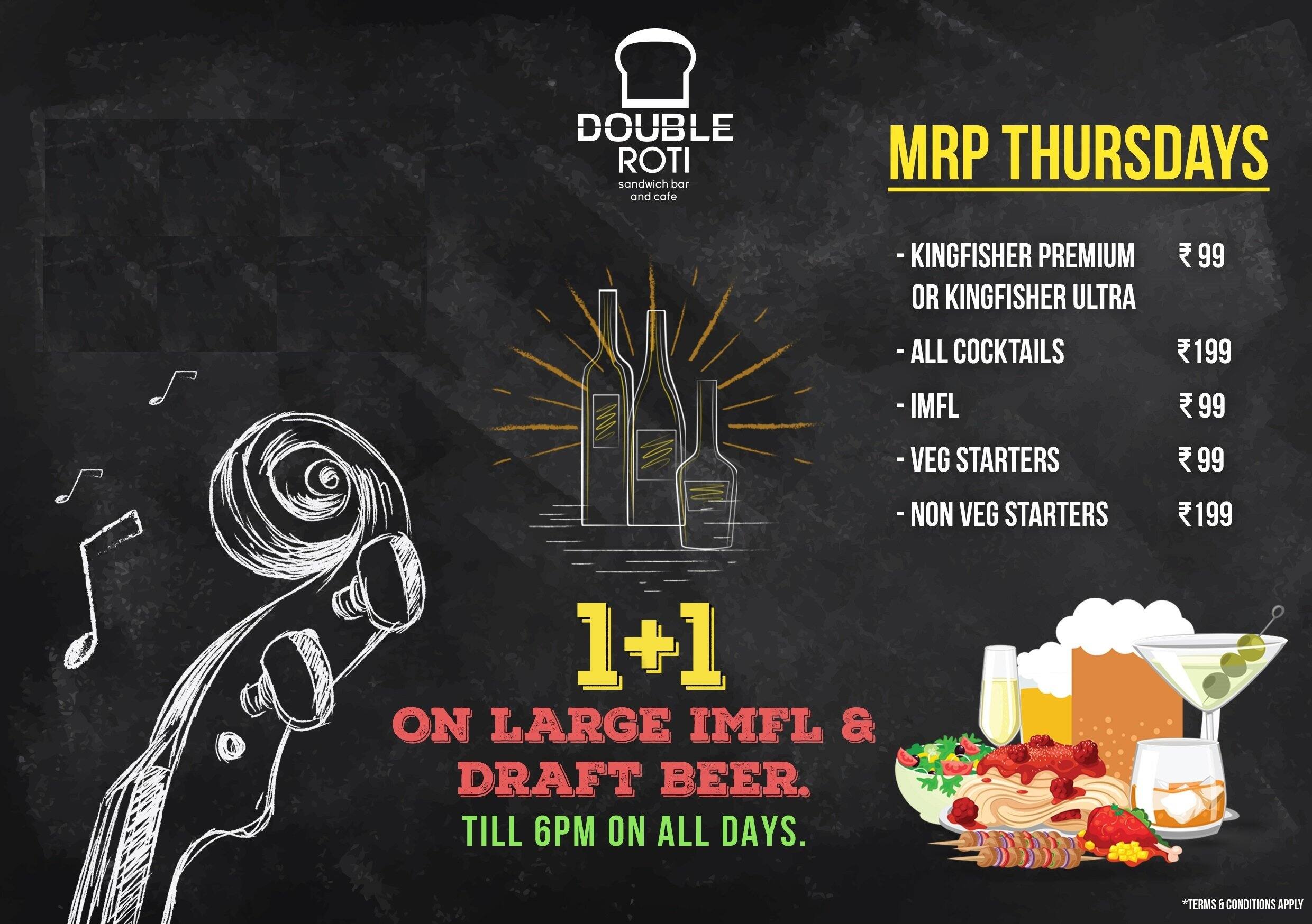 Menu at Double Roti, Bengaluru