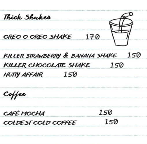 Menu at Double Roti, Bengaluru