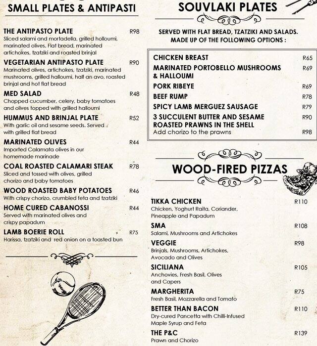 Menu at The Common Room pub & bar, Pretoria, Aramist Avenue