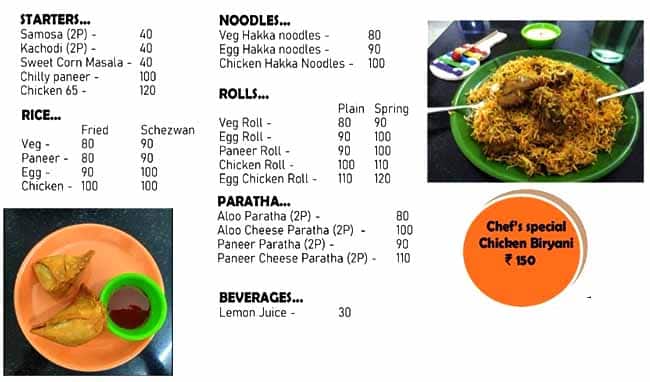 Menu at Chennai via delhi kitchen, Chennai