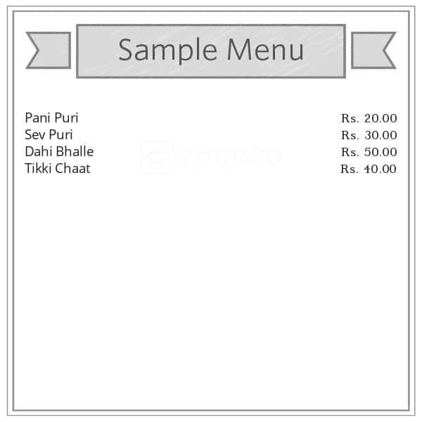 Menu of Raju Pani Puri, Kandivali East, Mumbai