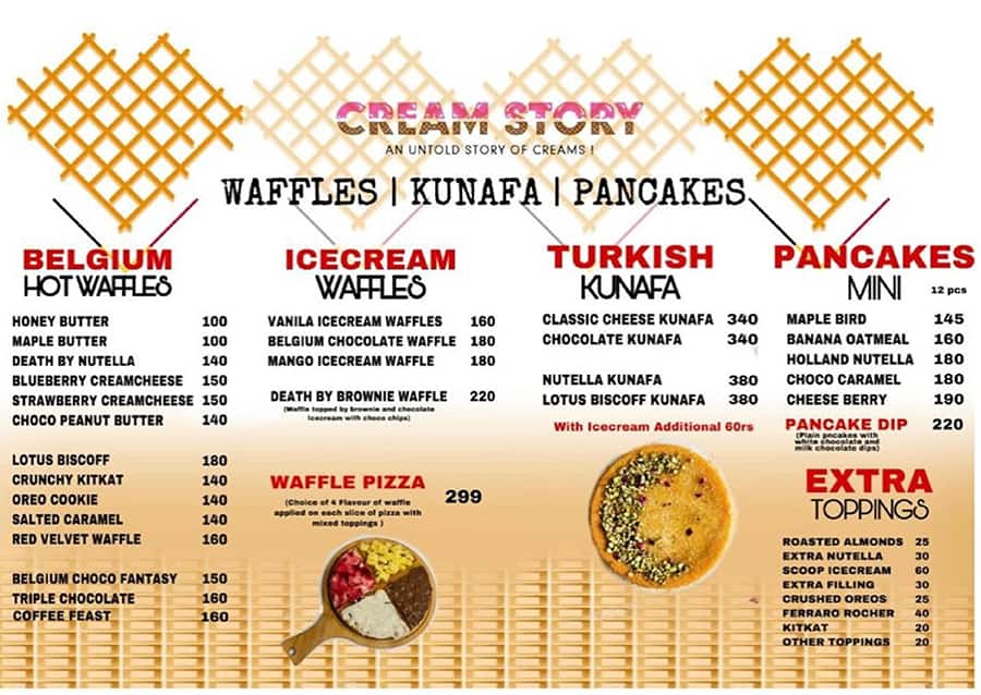 Menu of Cream Story, Ramapuram, Chennai