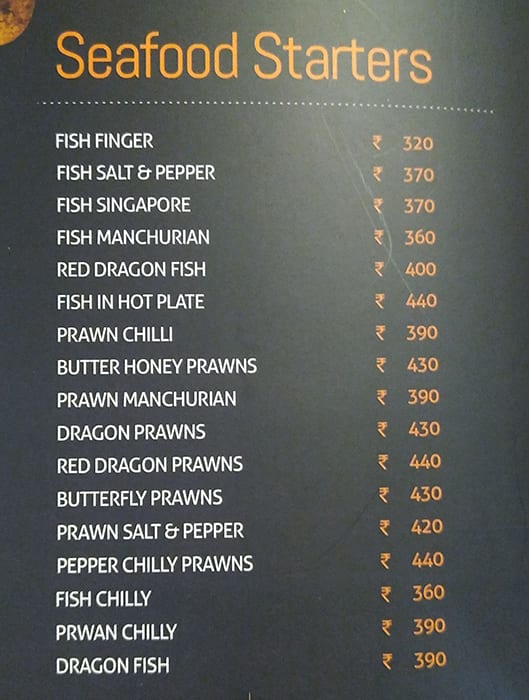 Menu of Zaitoon, JP Nagar, Bangalore