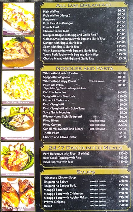 Menu at Whistlestop Jupiter pub & bar, Makati, 28 Jupiter