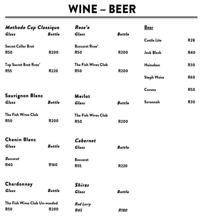 Menu at Italian Kitchen Diep River pub & bar, Cape Town