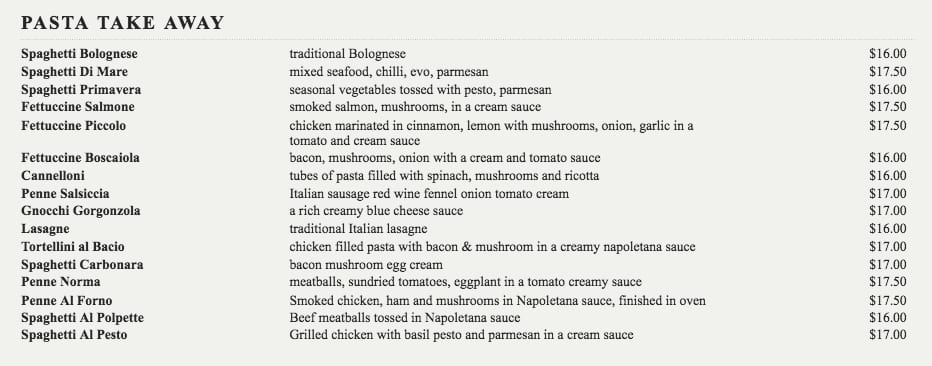 Menu at Il Piccolo Italian Pizzeria & Take-away, Auckland, 66 Waimarie St